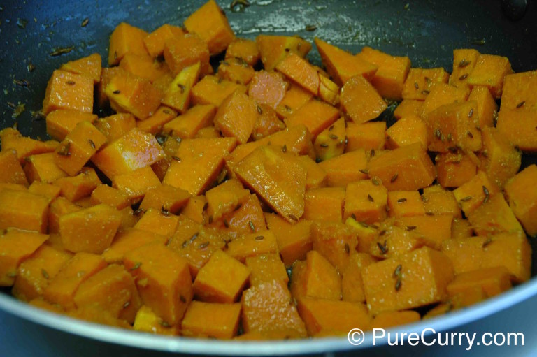 Curried Pumpkin (Kaddu Sabzi) - Pure Curry